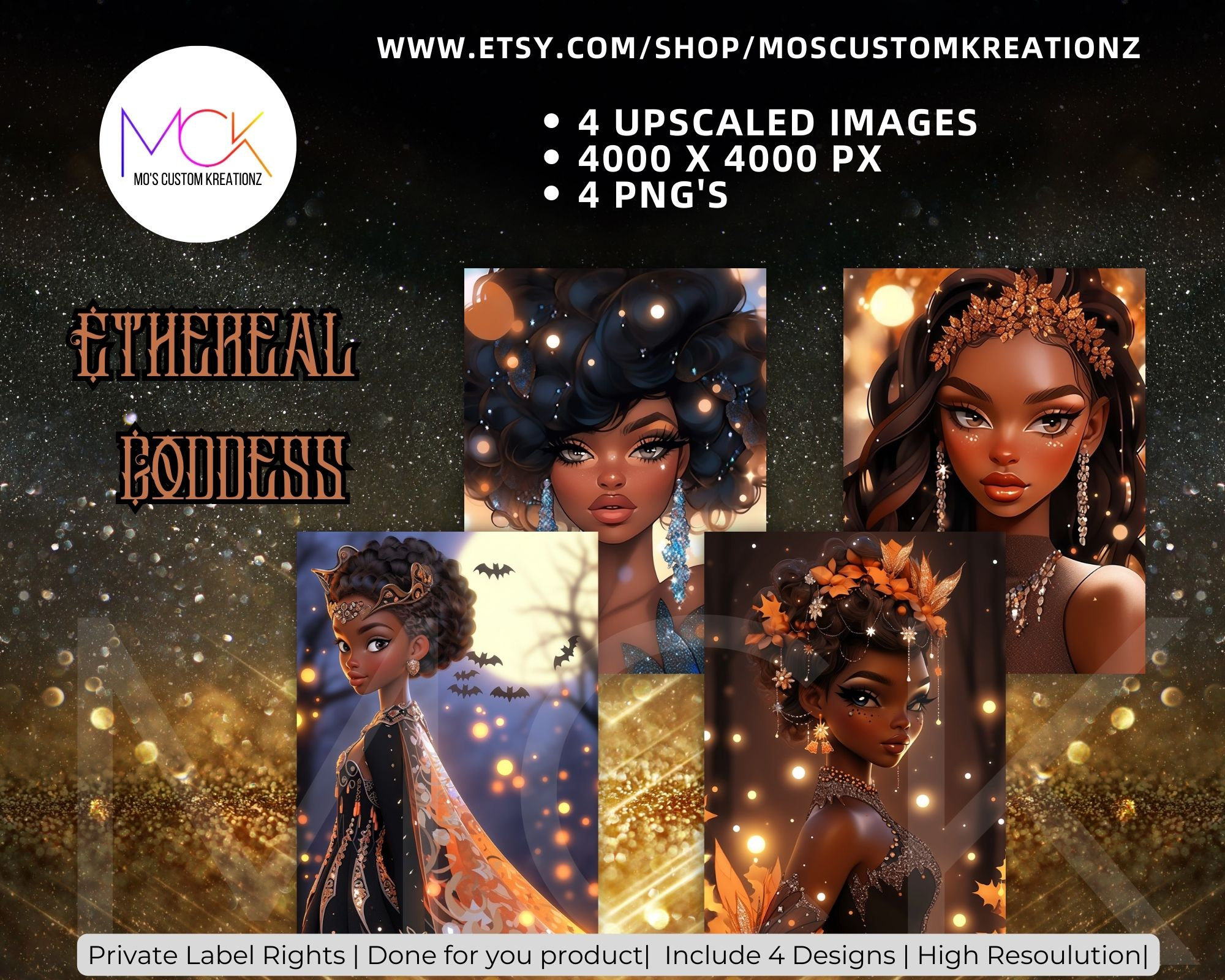 Ethereal Goddess High Resolution Ai Art PLR Art Private Rights License ...