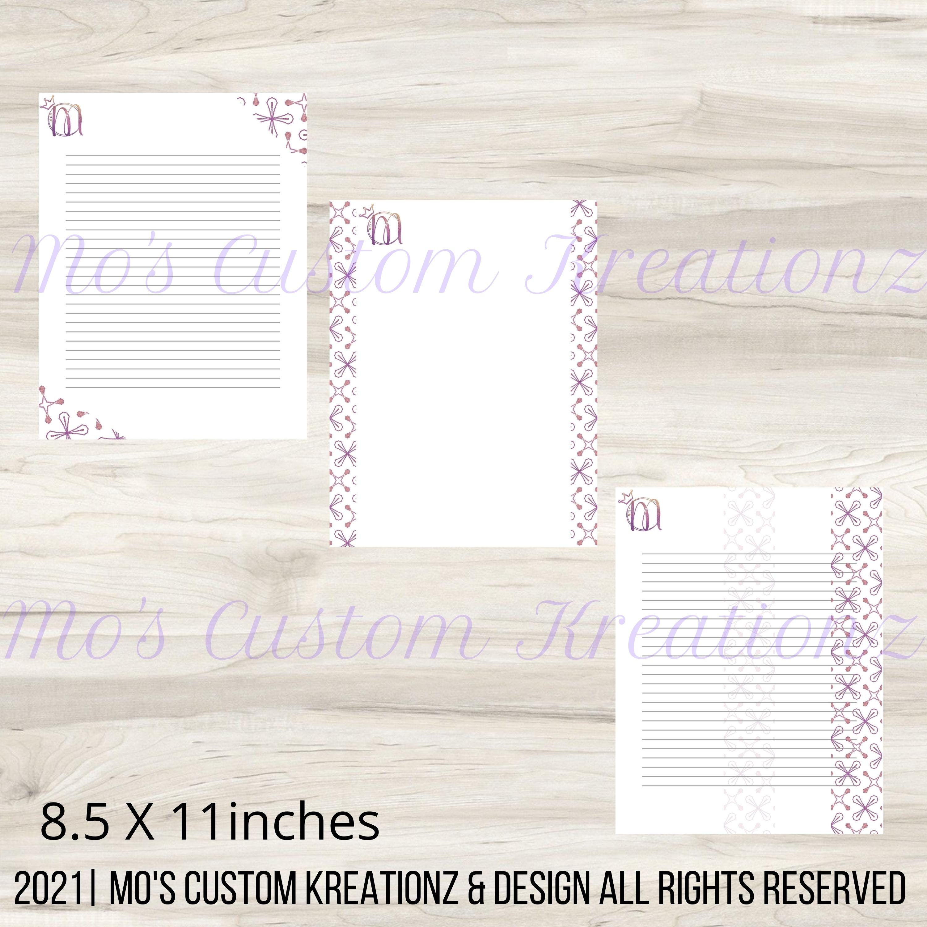 Printable Stationery Paper| Digital Download Stationery| 8.5 X 11 ...