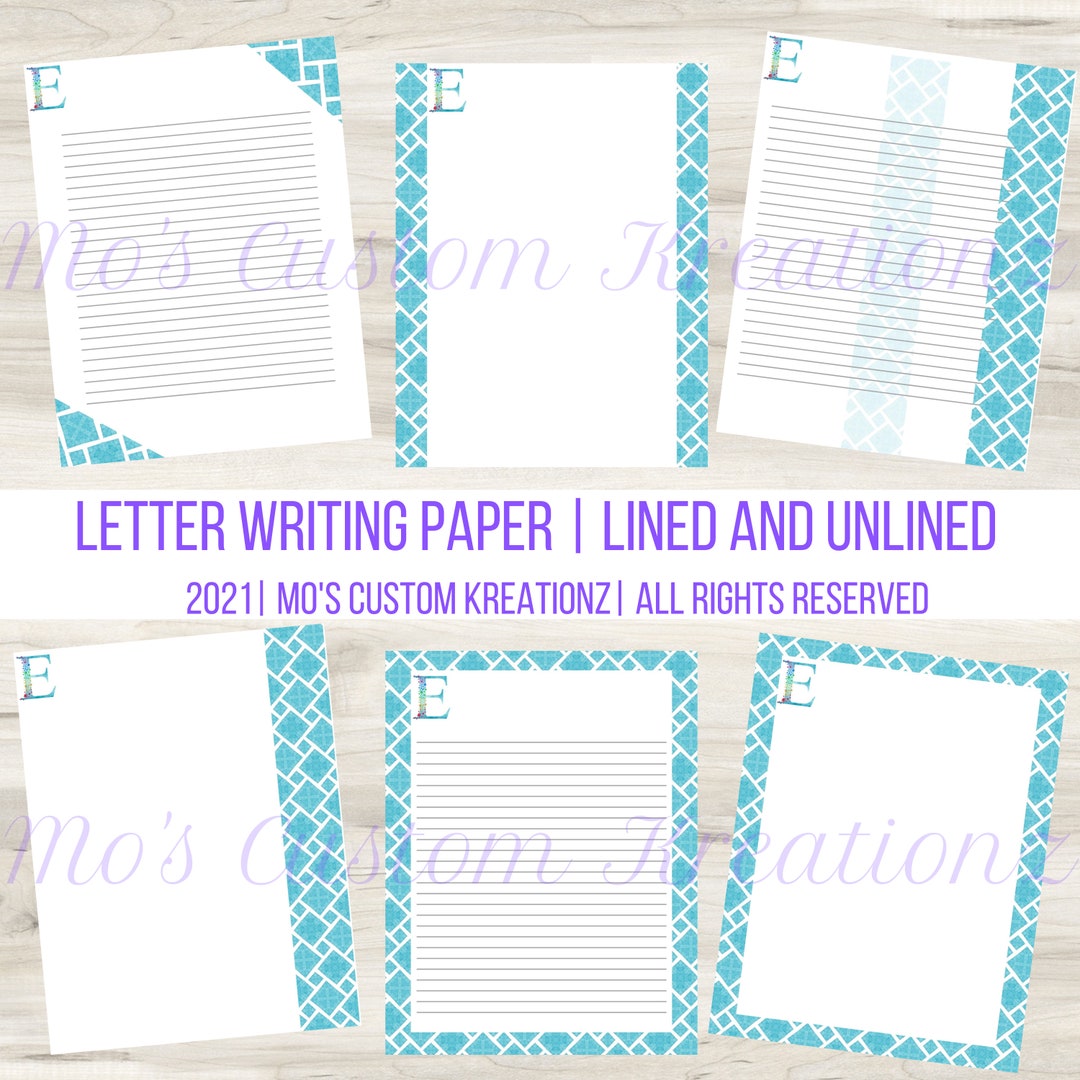 Printable Stationery Paper| Digital Download Stationery| 8.5 X 11 ...