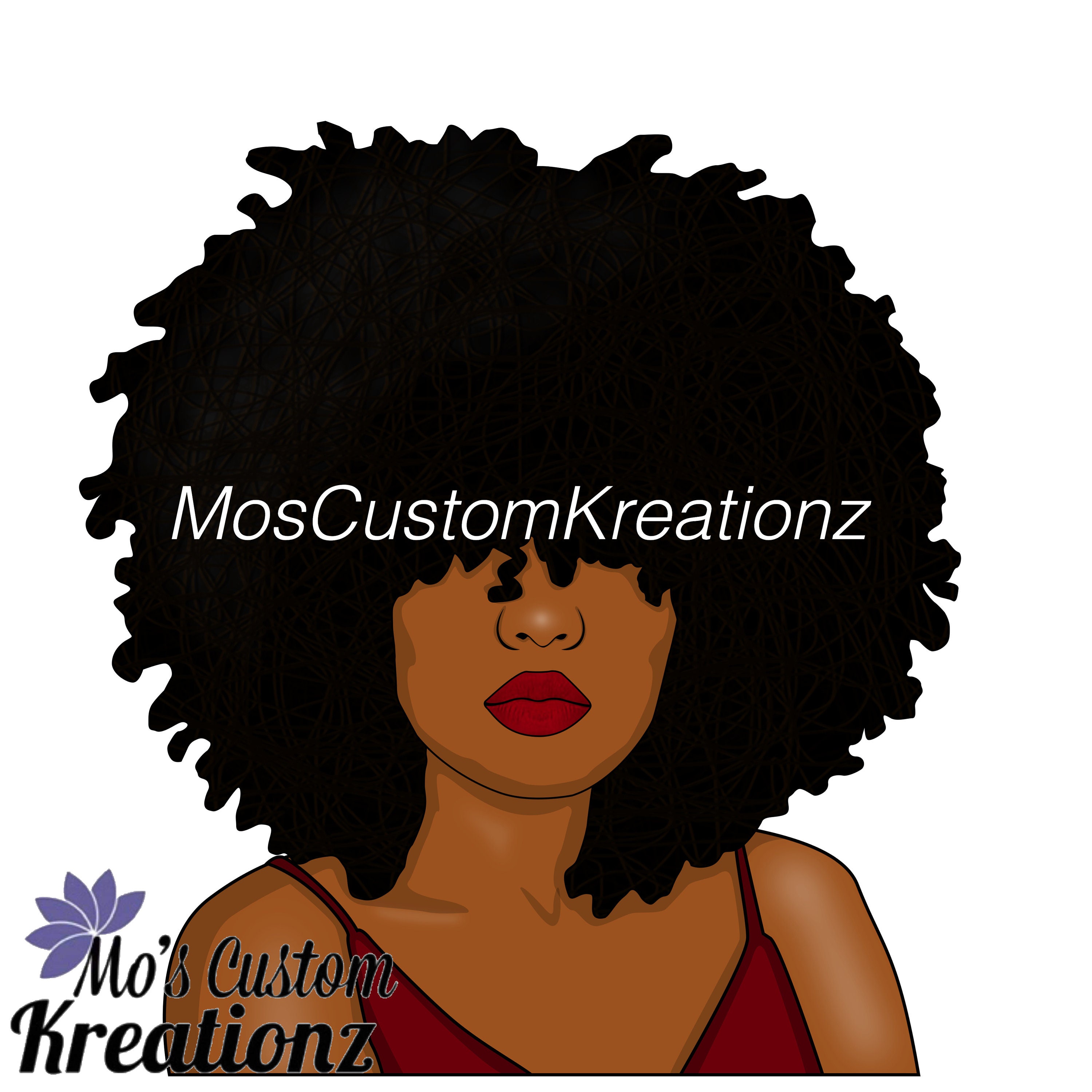 Afro Covering Eyes Woman PNG, Black Woman Png - Etsy