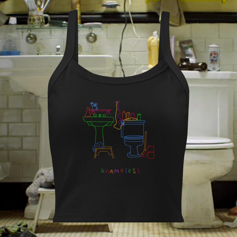 Shameless Bathroom Sketch Ribbed Tank Top, Gift for Shameless Fans ...
