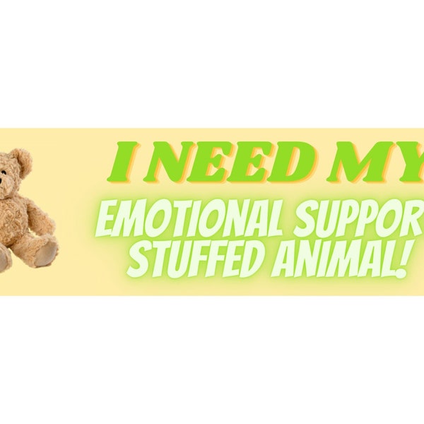 Emotional Support Stuffed Animal - Etsy