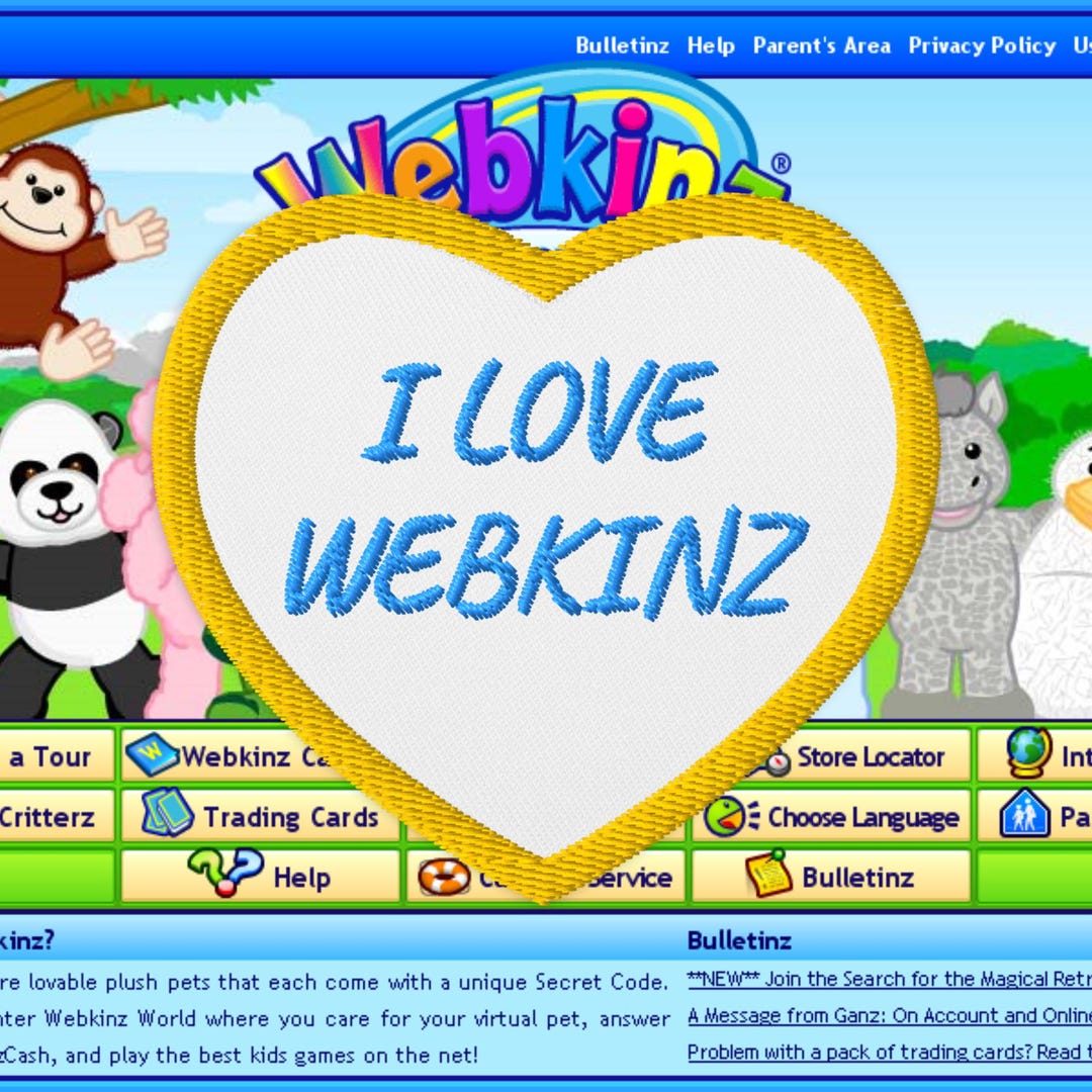 I Love Webkinz Embroidered Patch - Etsy