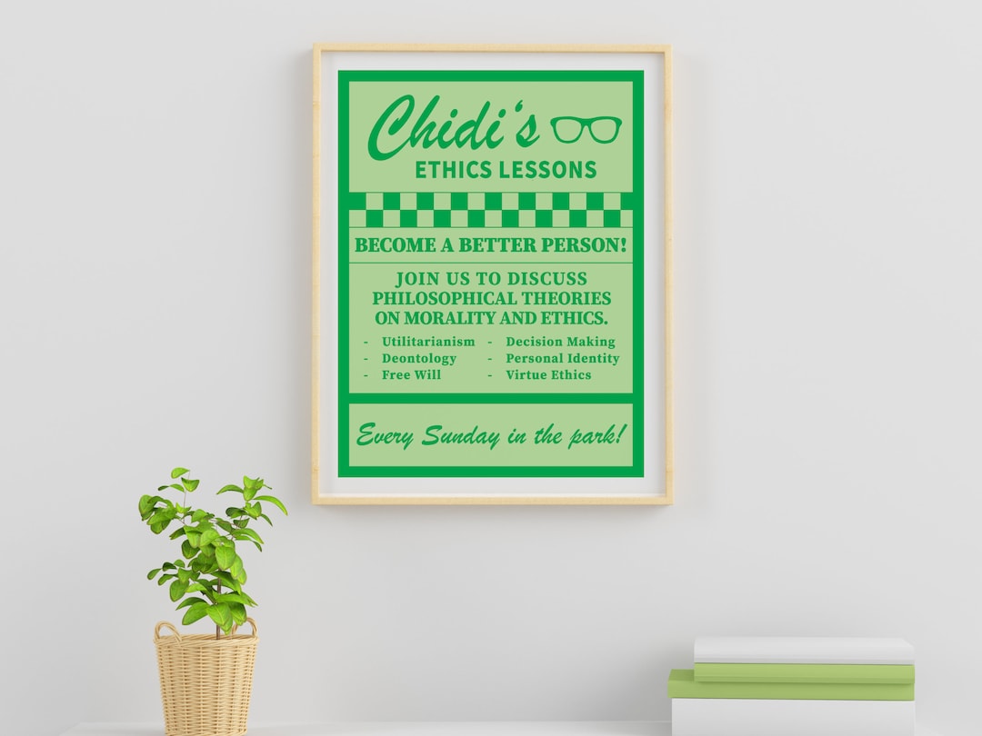 Chidi's Ethics Lessons the Good Place Poster - Etsy