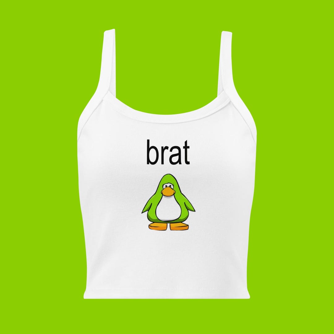 Brat Charlixcx Club Penguin Ribbed Tank Top, Brat Charlixcx Merch, Gift ...