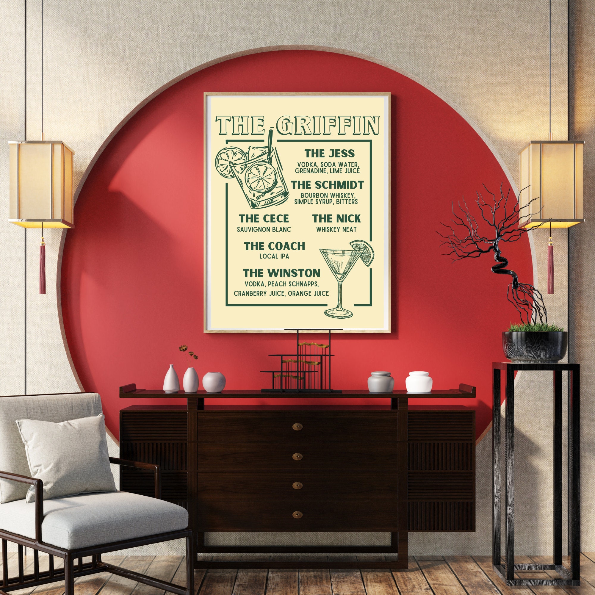 The Griffin Drink Menu New Girl Poster DIGITAL DOWNLOAD PRINT - Etsy