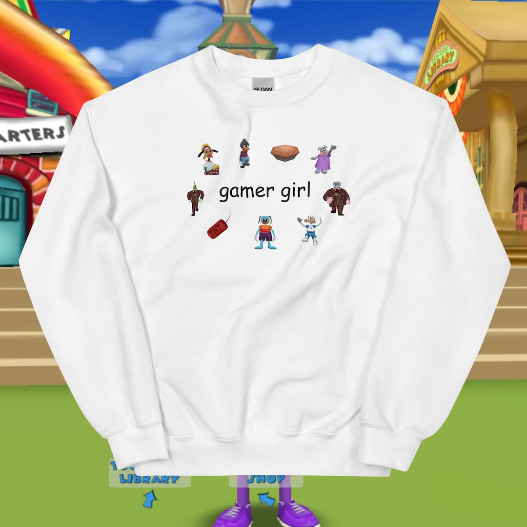 Toontown Gamer Girl Sweatshirt, Gift for Toontown Fans, Gamer Girl ...
