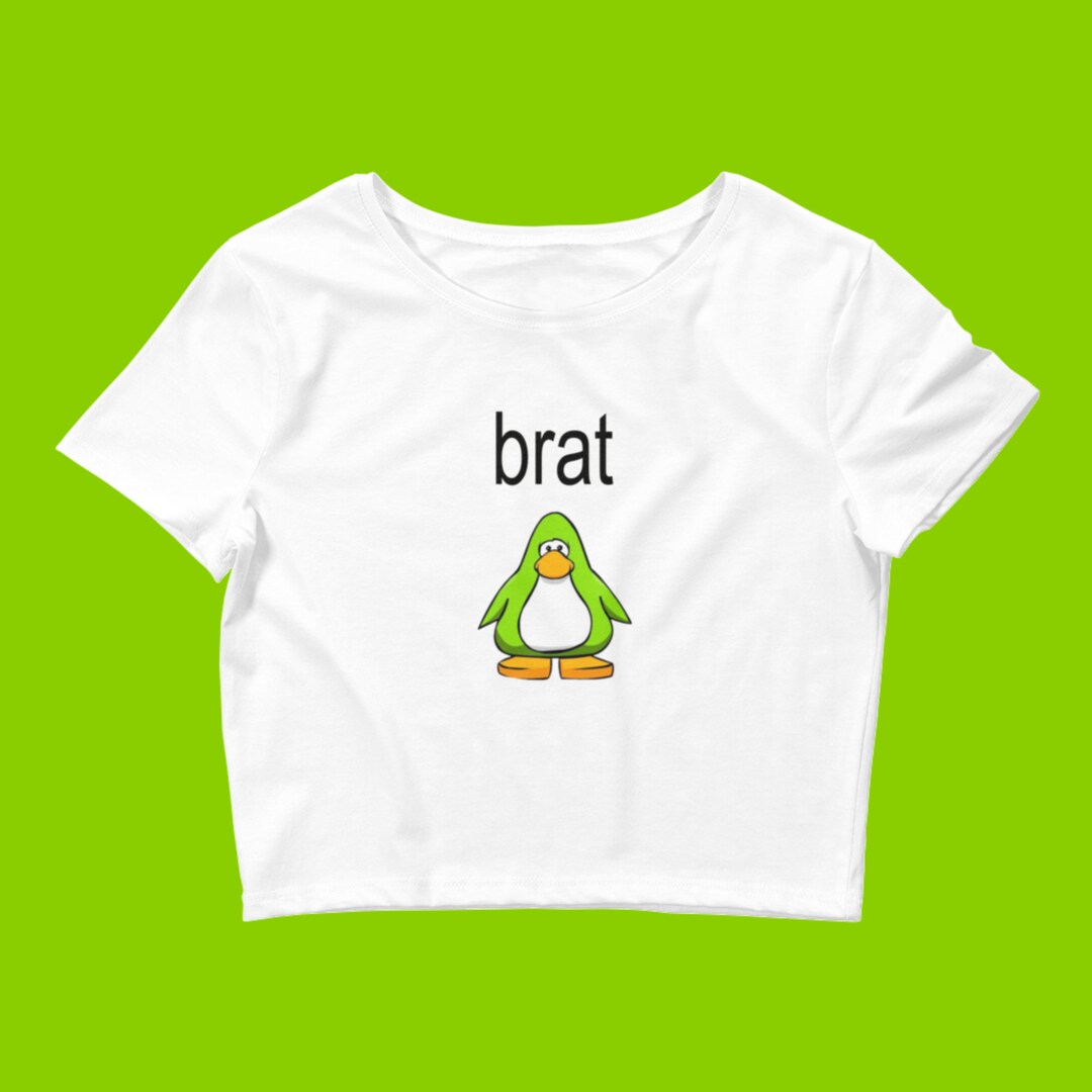 Brat Club Penguin Crop Top, Brat Charli XCX Merch, Gift for Club ...