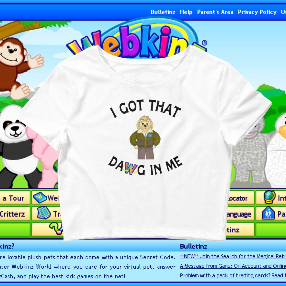 I Got That Dawg in Me Webkinz Curio Shop Arte Fact Crop Top - Etsy