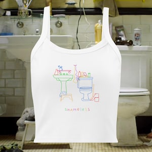 Shameless Bathroom Sketch Ribbed Tank Top, Gift for Shameless Fans ...