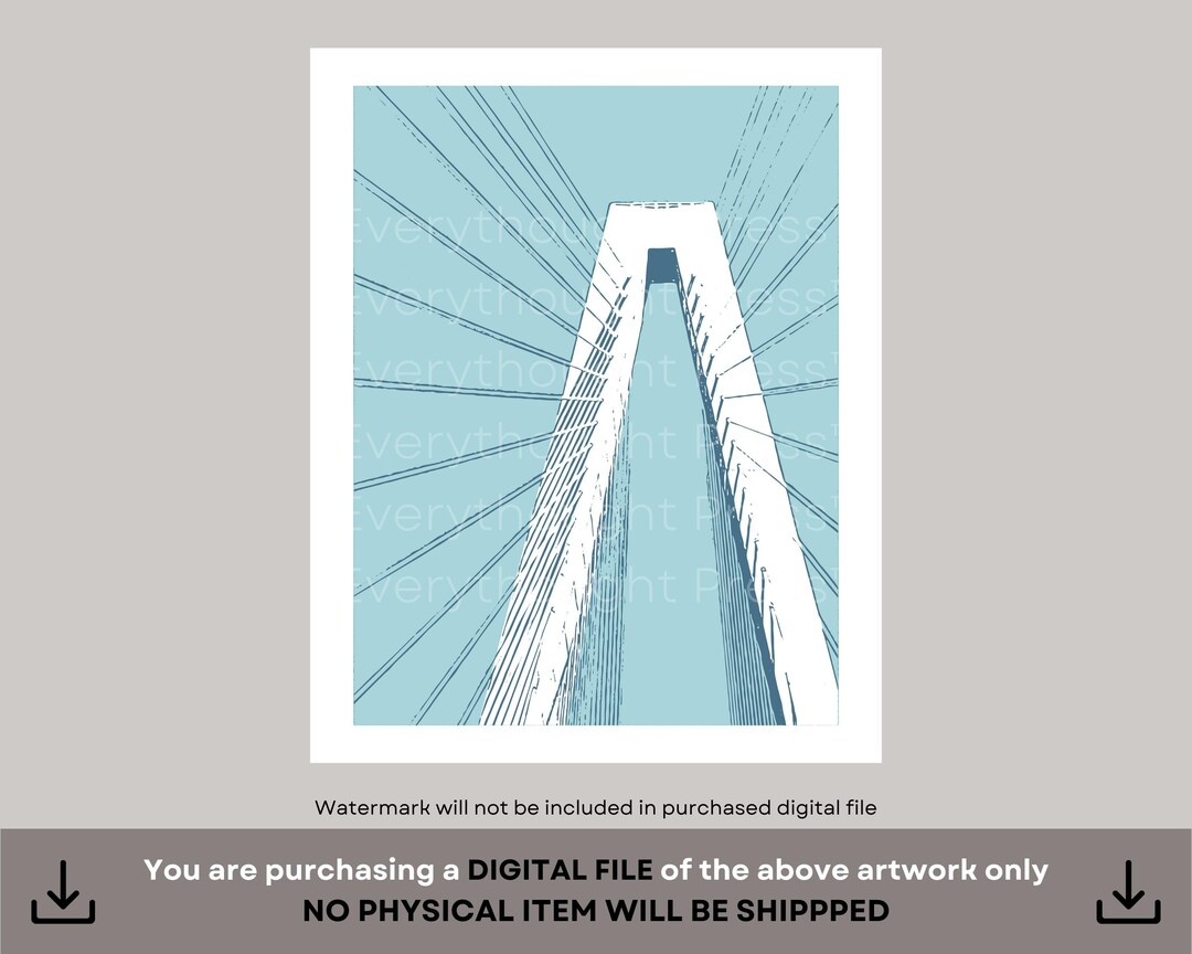 Printable Artcharleston, SC ravenel Bridge / Digital Download 1 Design ...