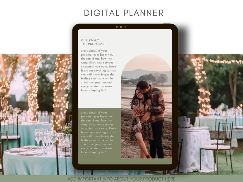 Digital Wedding Planner Olive Green Wedding Planner - Etsy