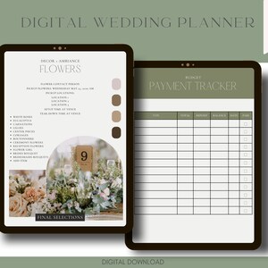 Digital Wedding Planner Olive Green Wedding Planner - Etsy