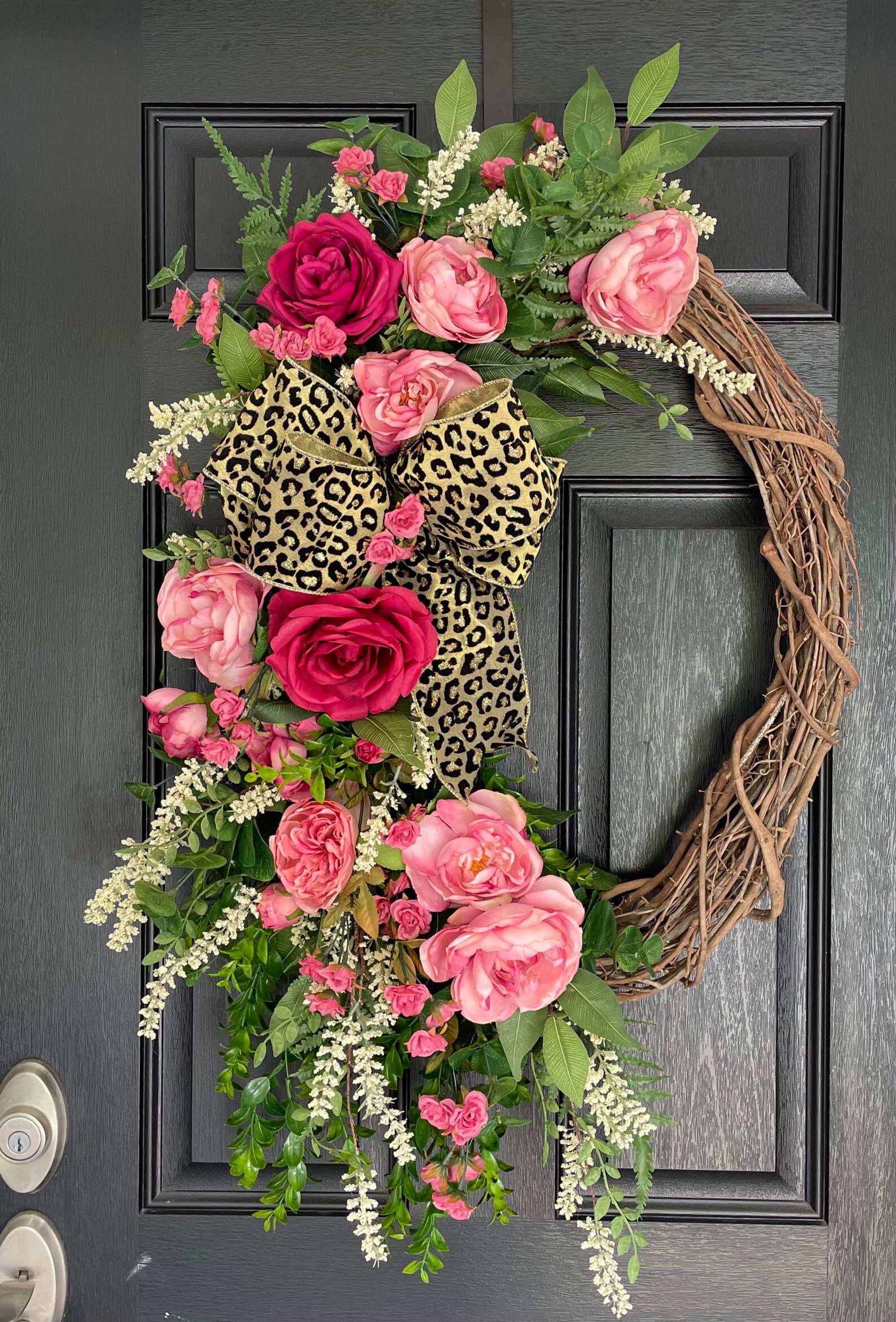 Large Spring Wreath for Front Door, Farmhouse Spring Wreath, Country ...