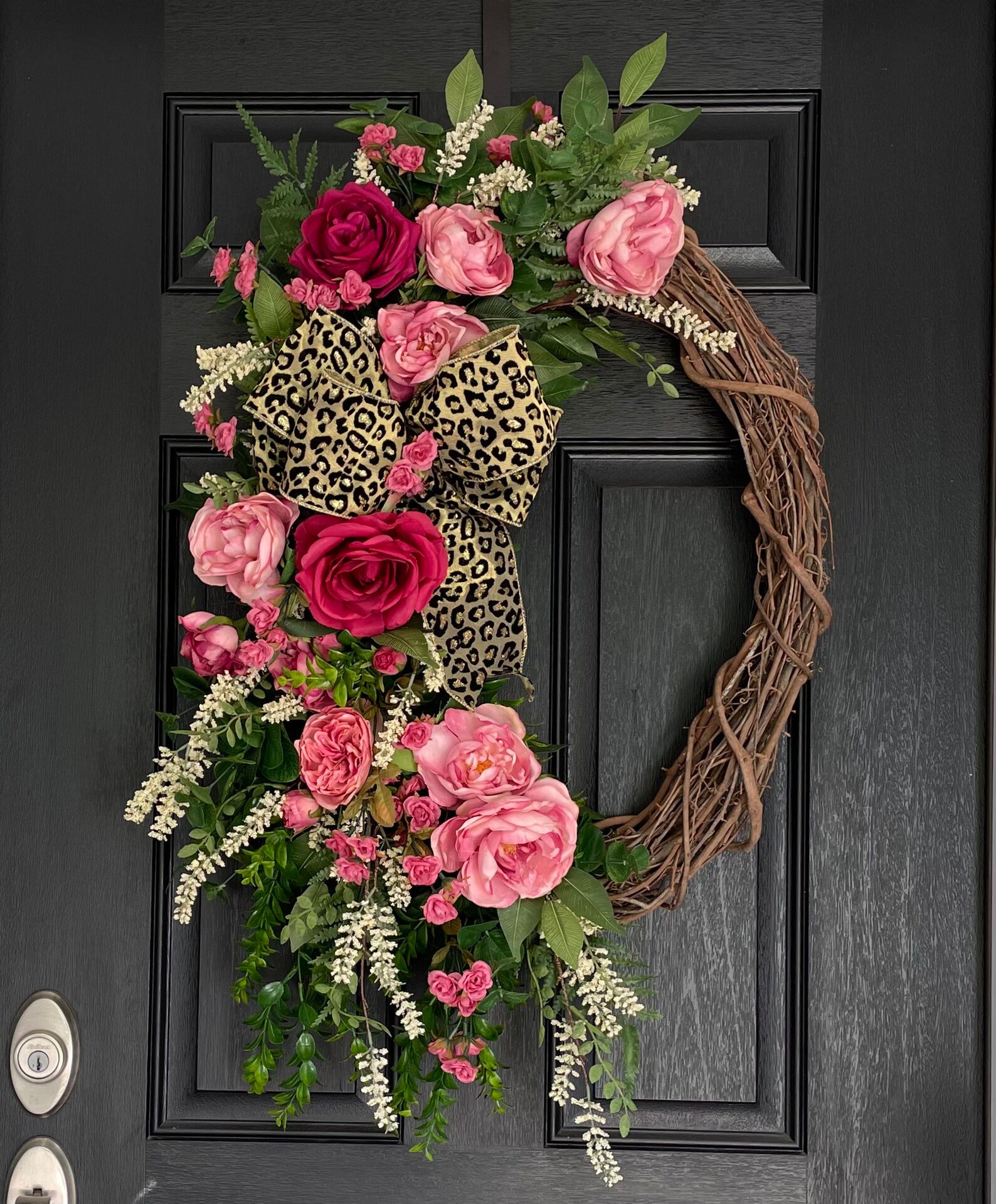 Large Spring Wreath for Front Door, Farmhouse Spring Wreath, Country ...