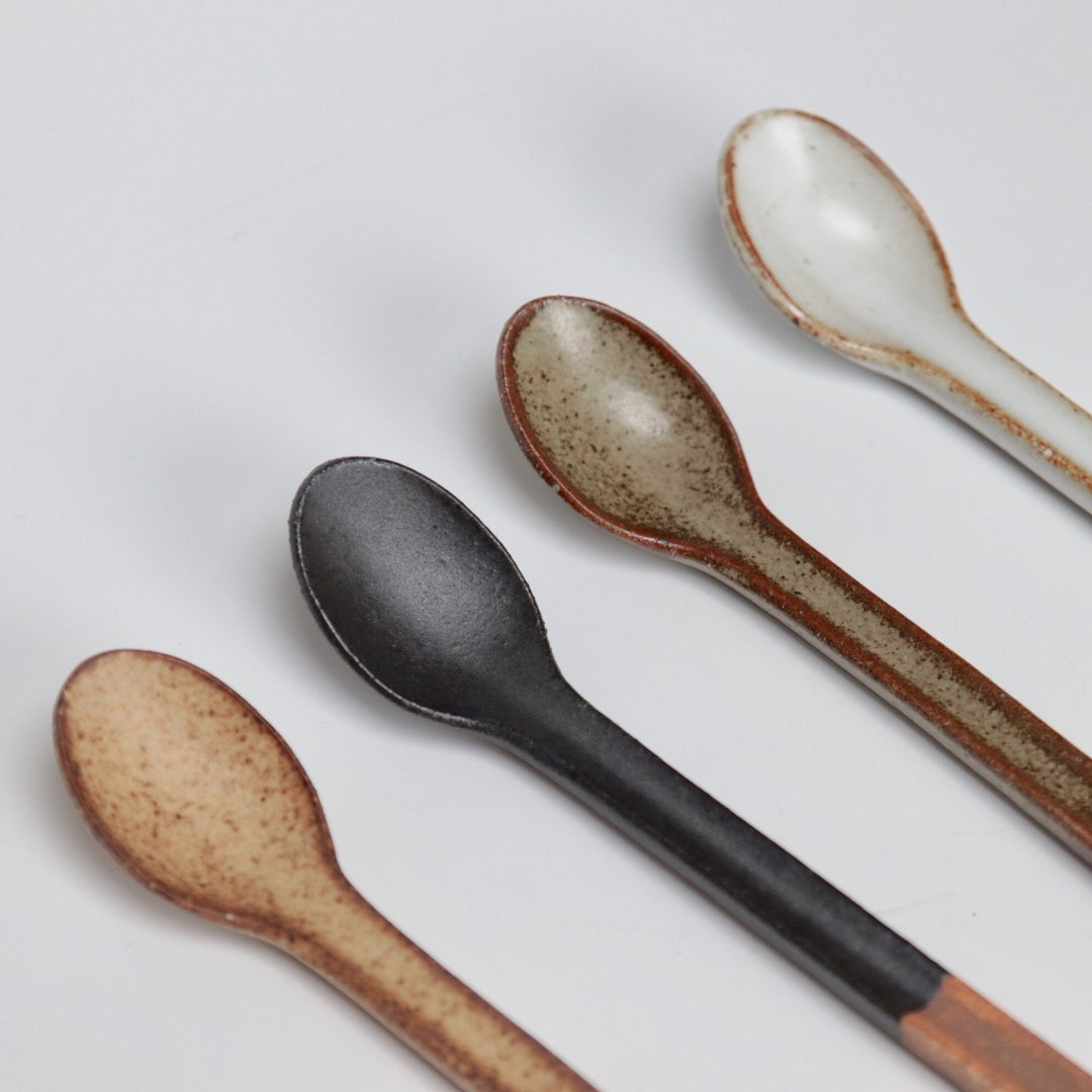 Japanese Shigaraki Ceramic Tea Spoon / Handmade Cutlery / Pottery Spoon ...