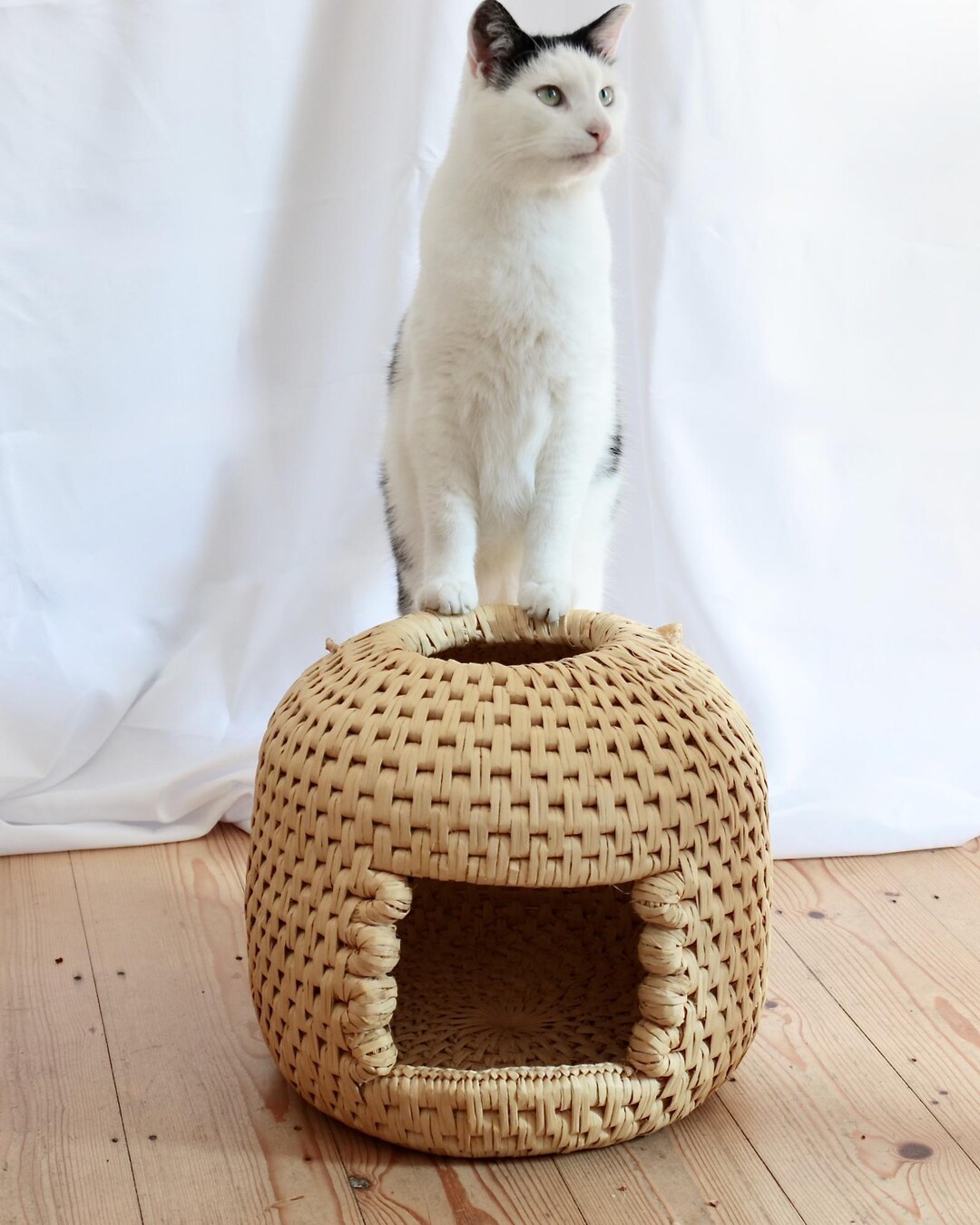 Handmade Woven Rice Straw Cat Basket, Japanese Pet Bed - Etsy