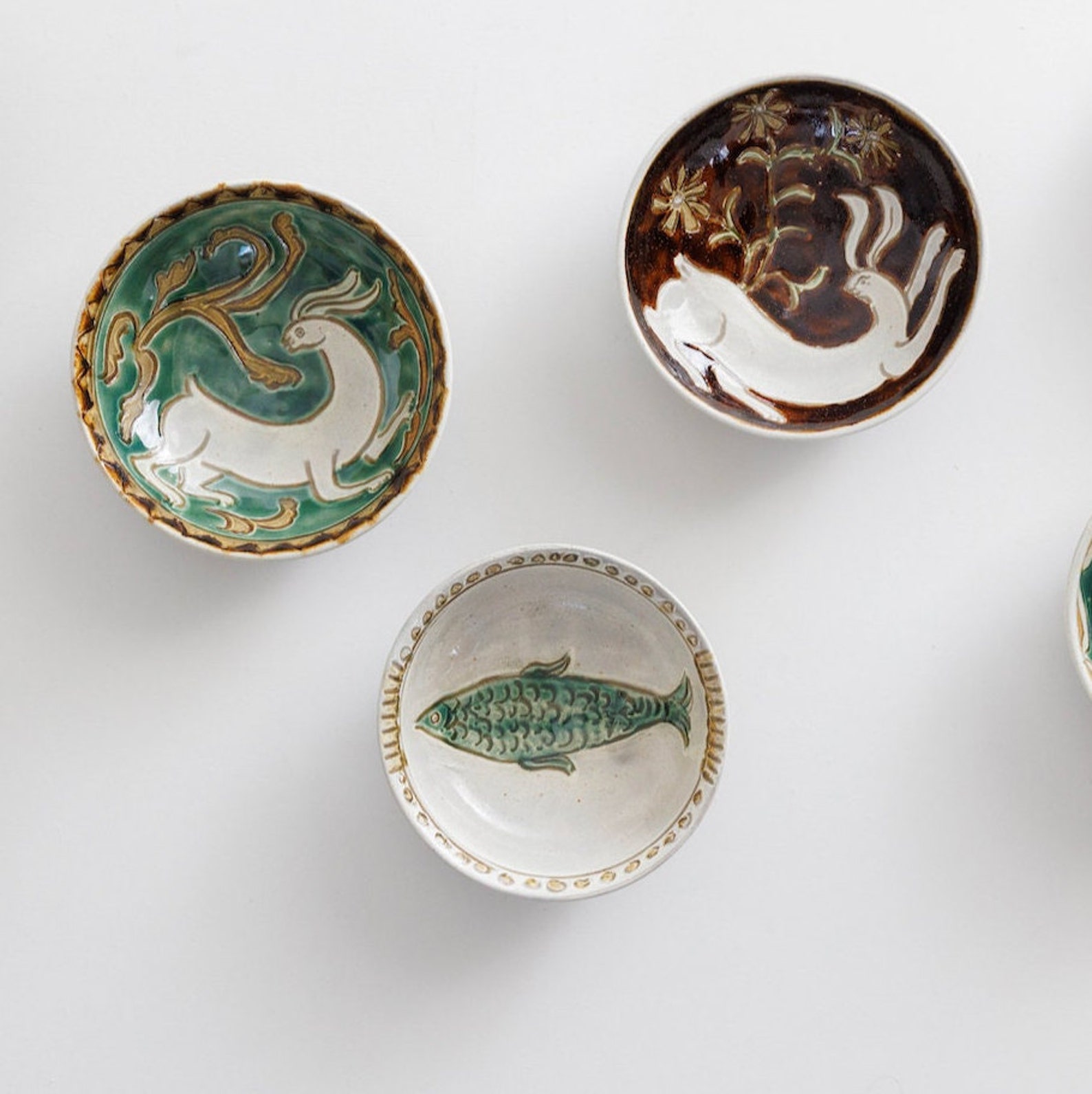 Handmade Japanese Studio Pottery Bowl Fish / Hand Thrown - Etsy