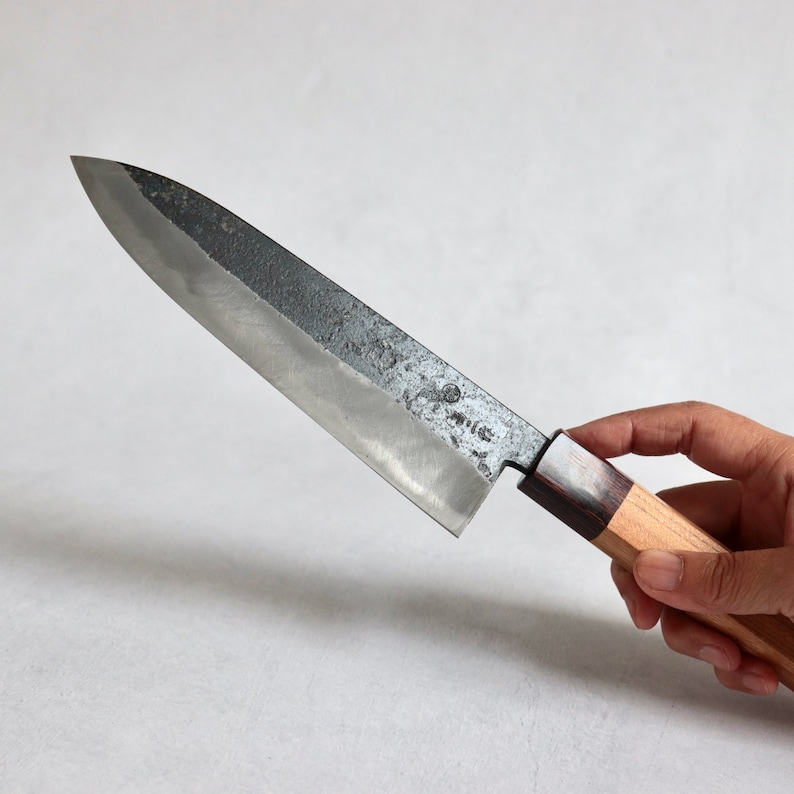 Hand Forged Japanese Carbon Steel Knife Santoku / Handmade Chefs ...