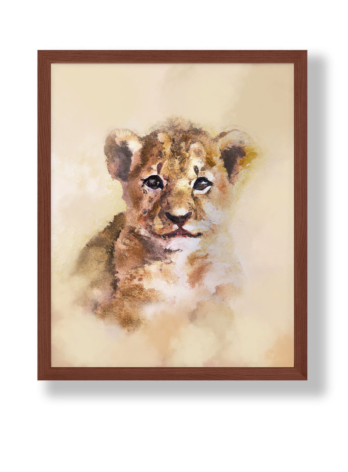 Boho African Watercolor Printable Set Nursery Wall Art Lion Cub Safari ...