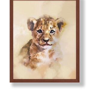 Boho African Watercolor Printable Set Nursery Wall Art Lion Cub Safari ...