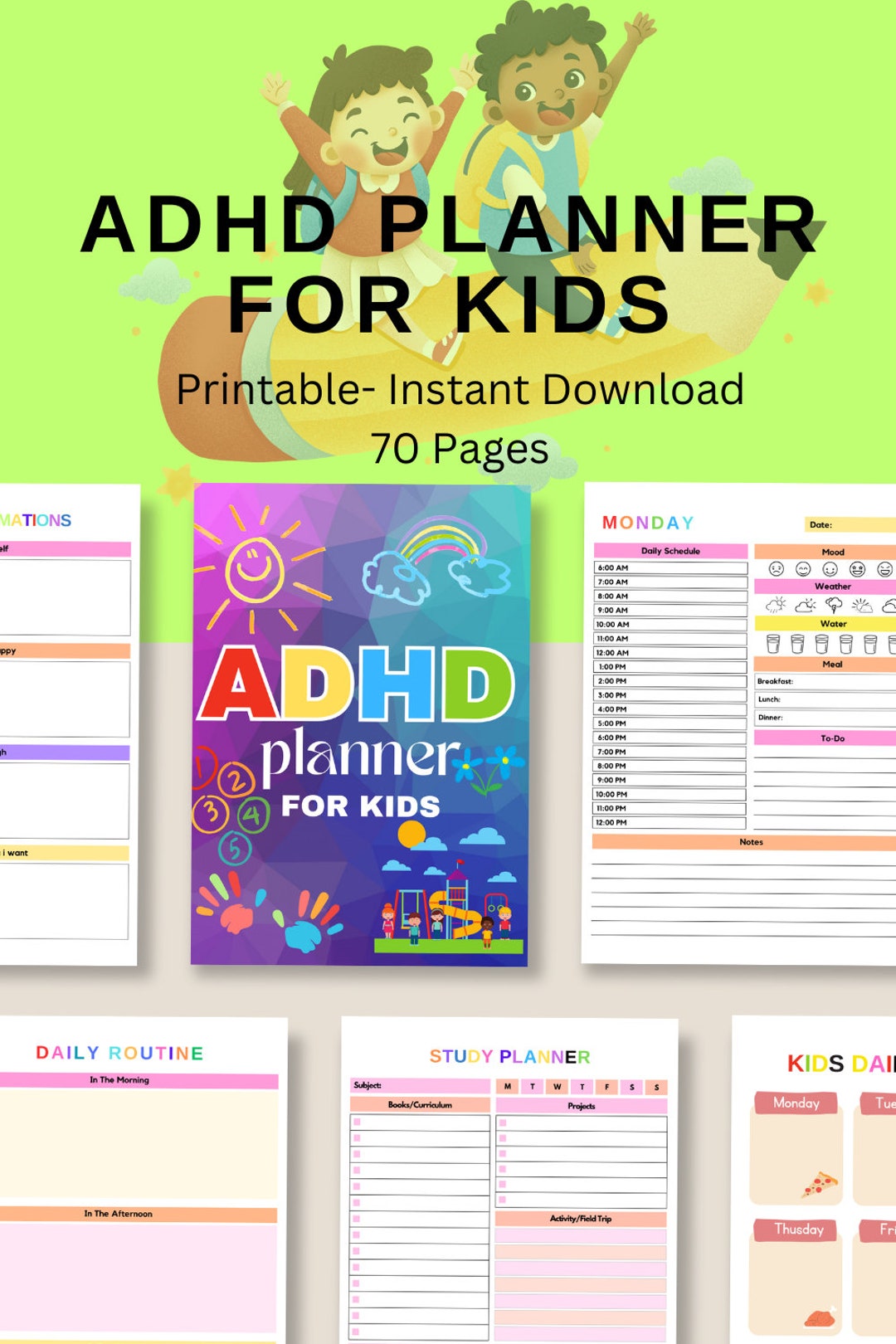 ADHD Planner for Kids - Etsy