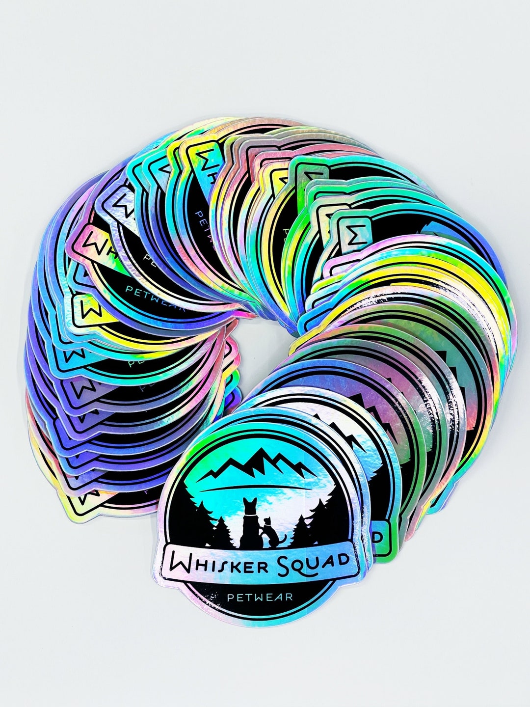 Holographic Logo Sticker, 3" X 3", Whisker Squad Logo Sticker - Etsy