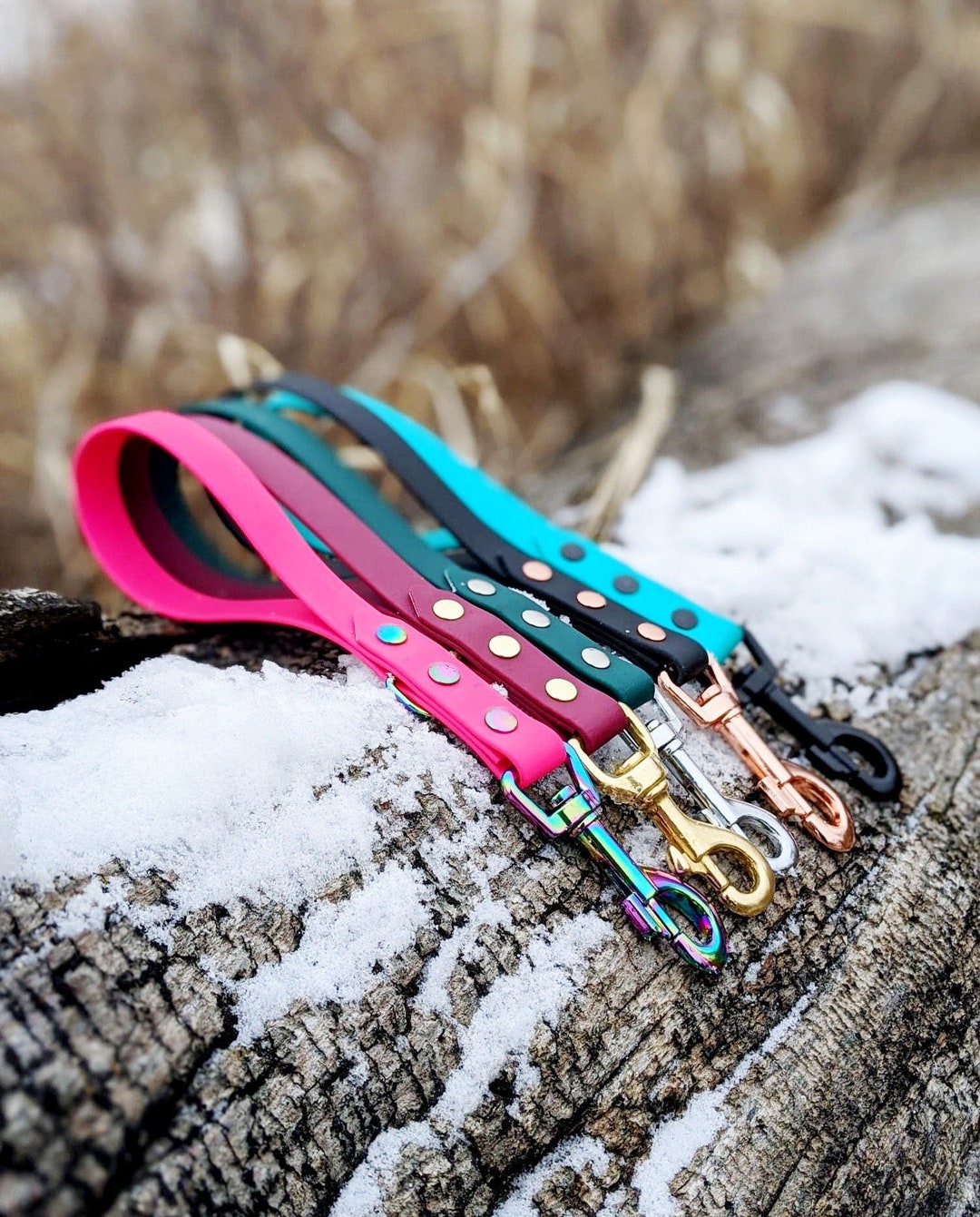 3/4” Waterproof Traffic Leash, Vegan Leather Traffic Lead, Leash Handle ...