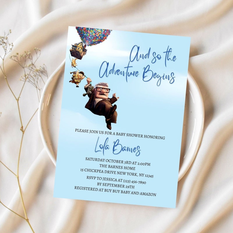 Pixar up Invitation - Etsy
