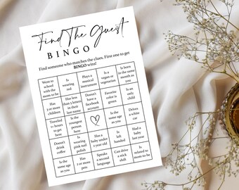Baby Shower Find the Guest Bingo Game, Ice Breaker Game, Downloadable ...