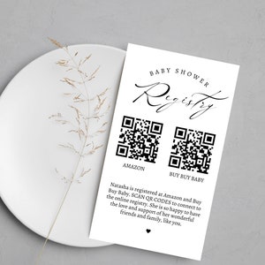Baby Shower Registry Card With QR Codes for Your Online Registry, How ...