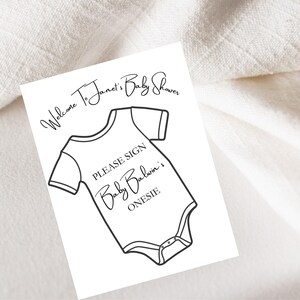 Editable Sign the Onesie Baby Shower Guestbook Sign, Guest Book ...