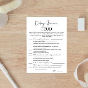 Baby Shower Feud, Guess the Top Five Answers on the Board, Baby Shower ...