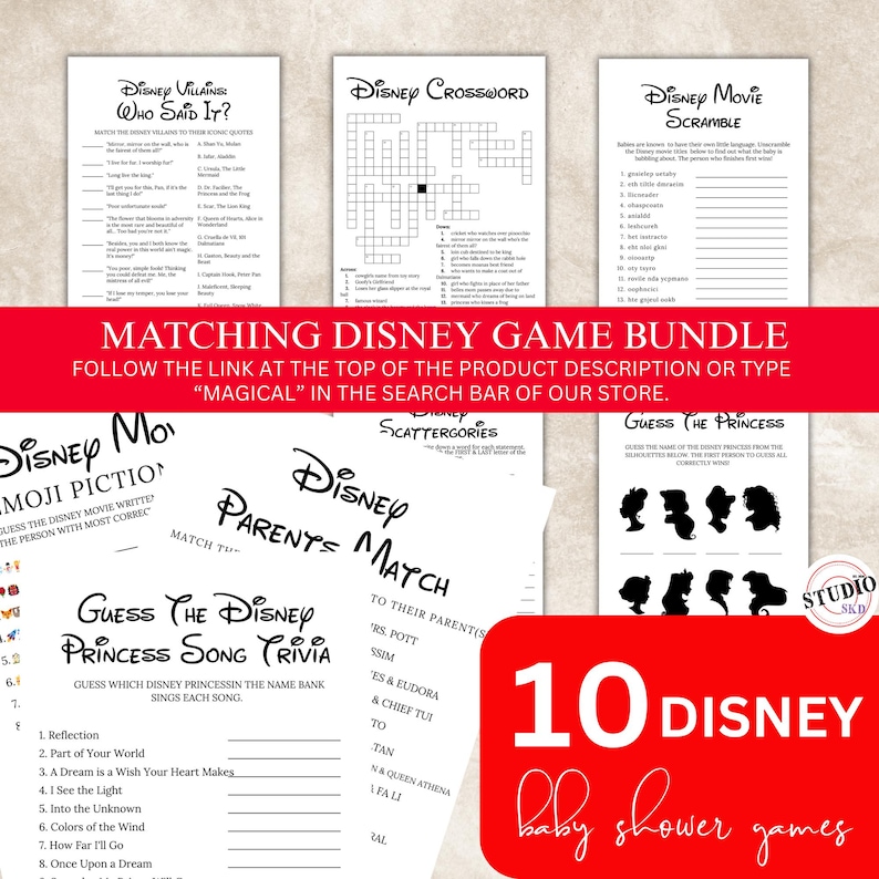 Parents Match Baby Shower Game, Match the Parents, Cartoon Characters ...