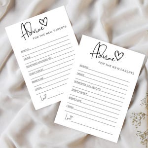 Advice for the New Parents Baby Shower Activity, Advice for the Parents ...