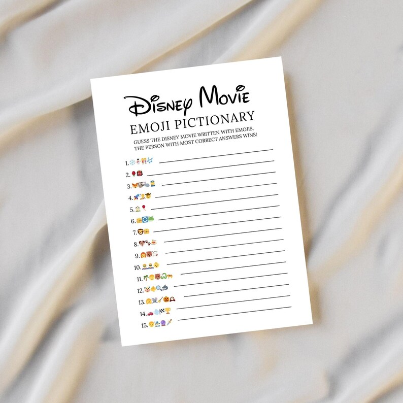 Movie Emoji Pictionary, Editable Baby Shower Games, Emoji Game Canva ...