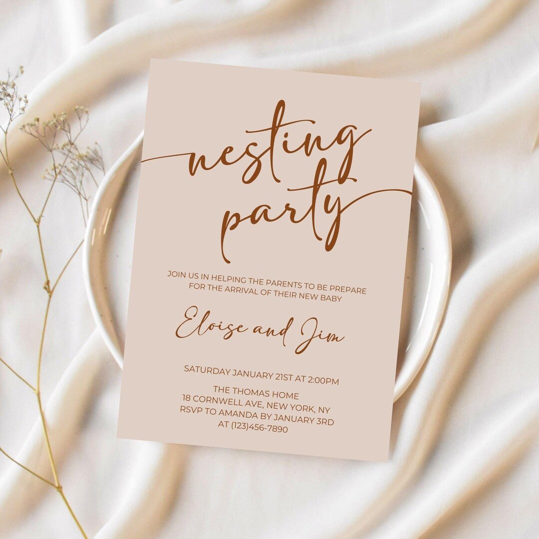 Nesting Party Invitation, Prepare for Baby Party, Baby Shower ...
