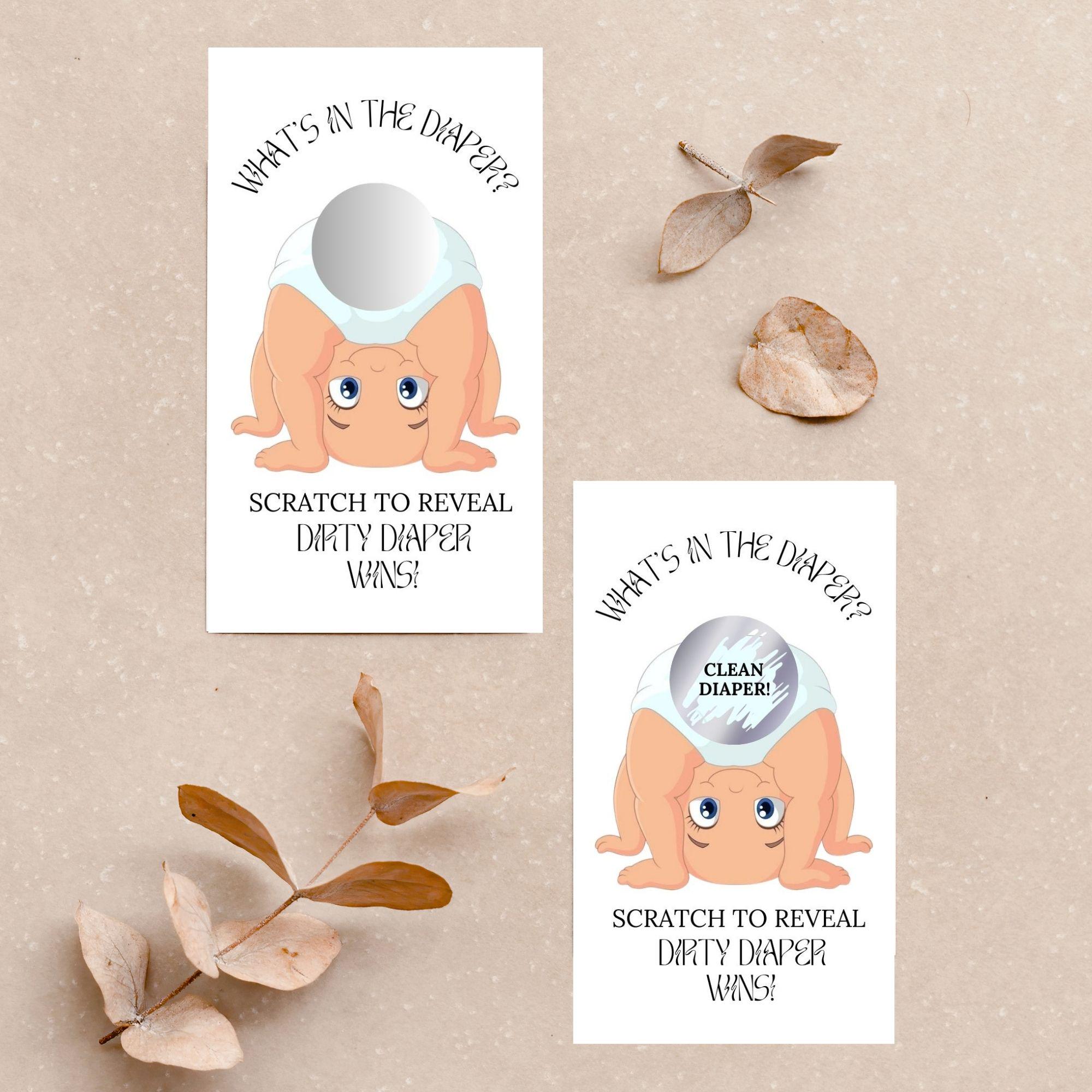 What's in the Diaper Baby Shower Scratch off Game, Poop Scratch Game ...