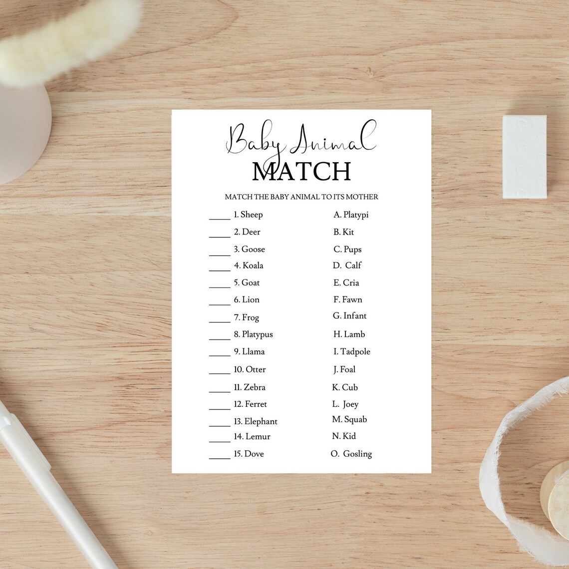 Baby Animal Matching Game, Match the Baby Animal to Its Mother , Baby ...