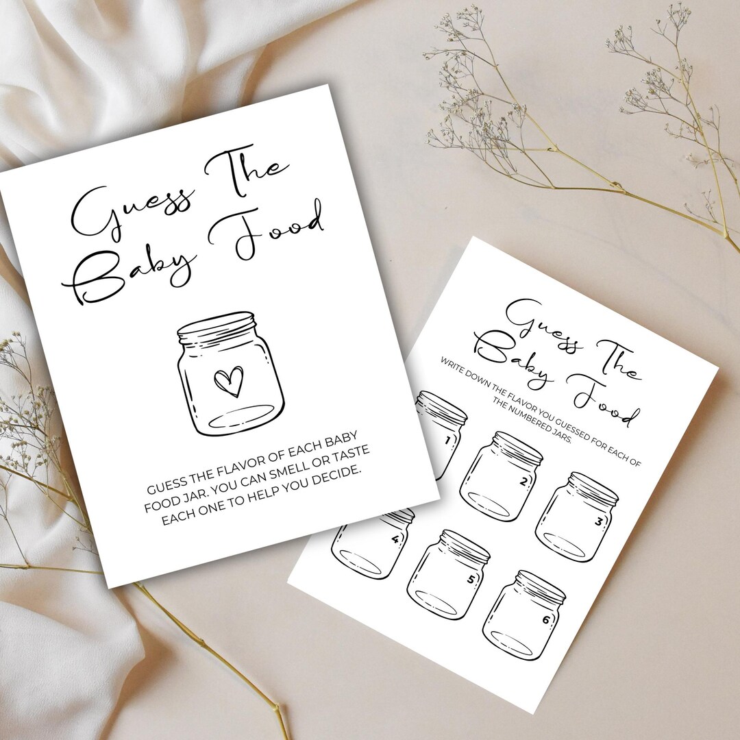 Guess the Baby Food Game, Printable Baby Shower Games, Digital Download ...