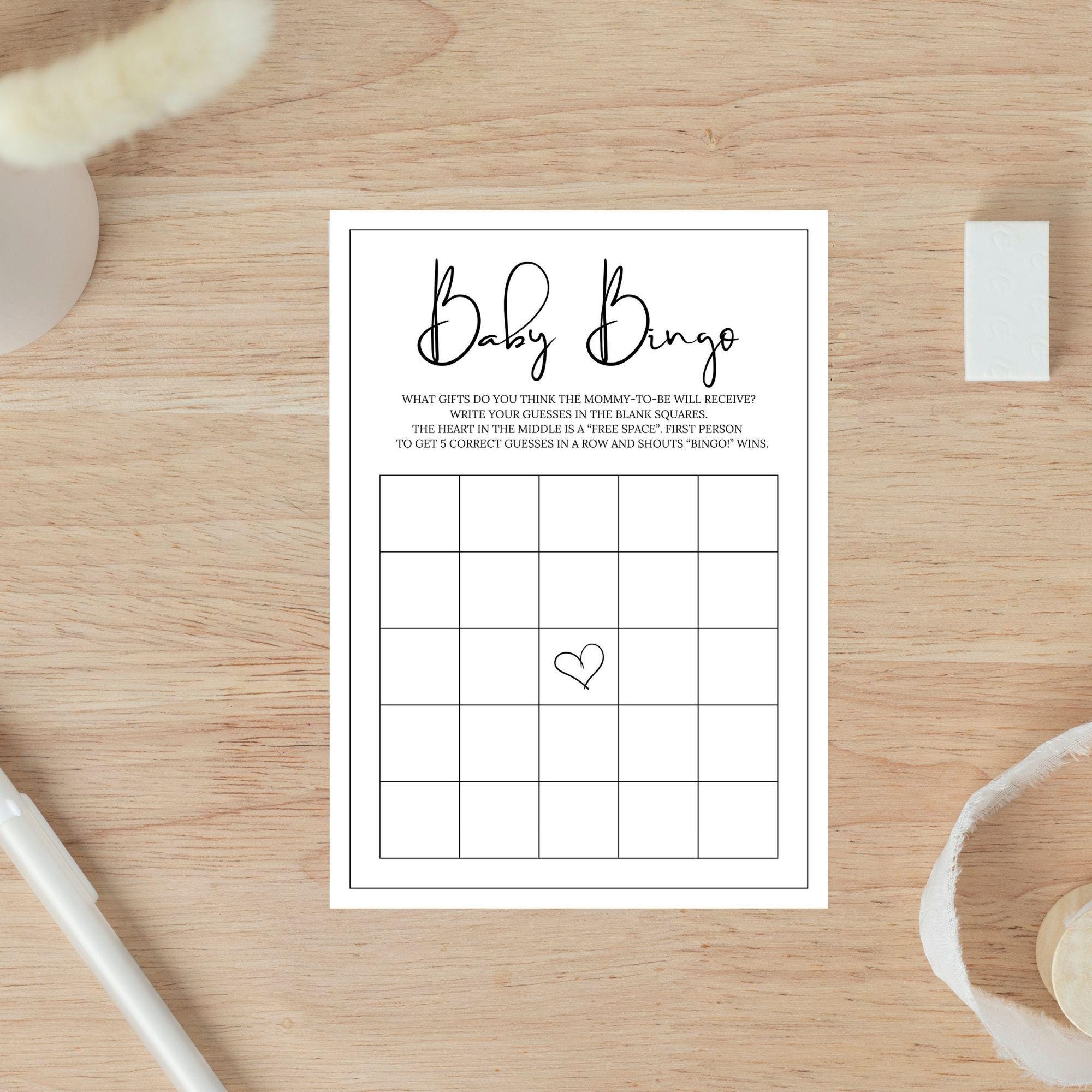 Top 6 Baby Shower Games Bundle Baby Shower Bingo, Who Knows Mommy Best ...