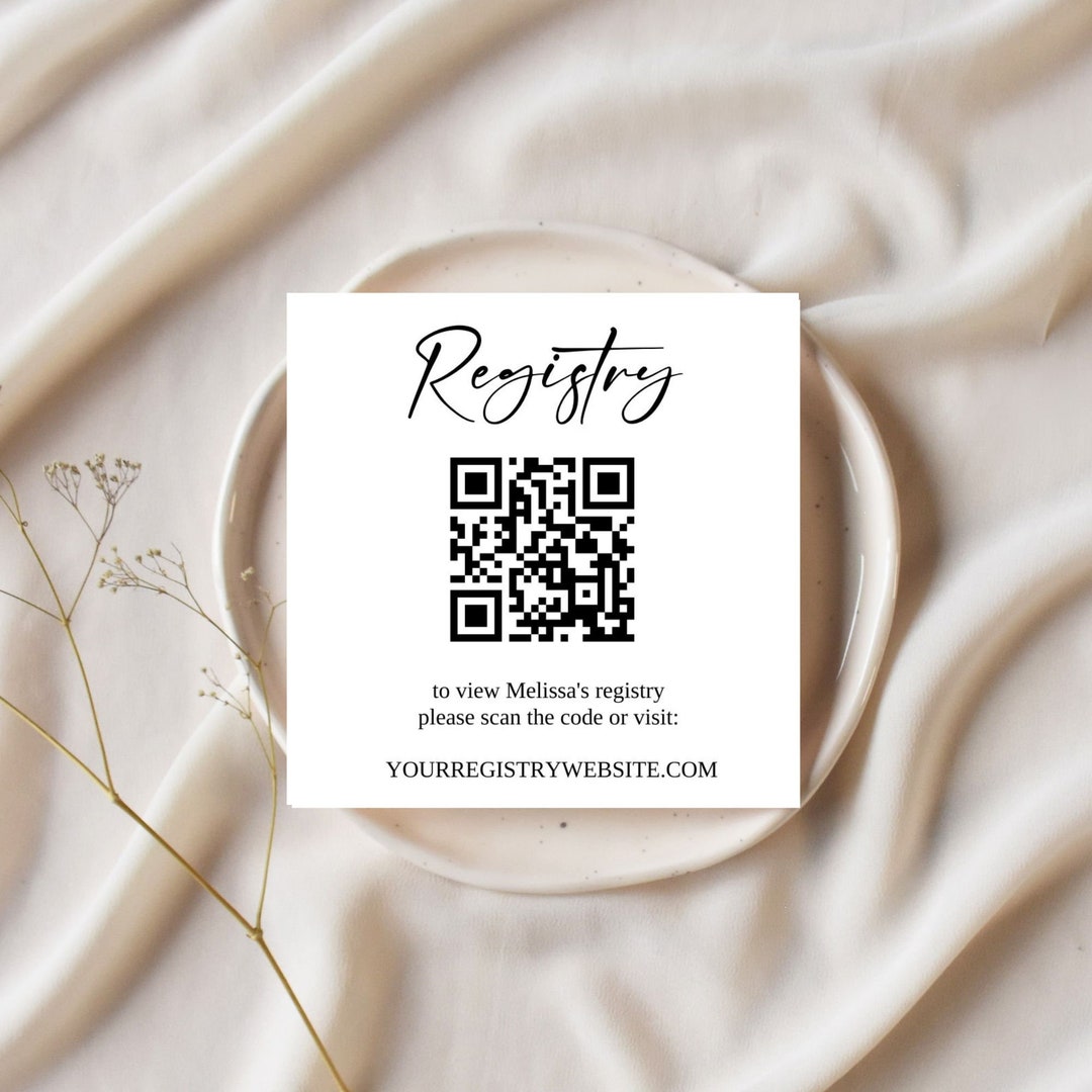 Baby Shower Registry Card With QR Code, Gifts for Baby Card, Scan QR ...