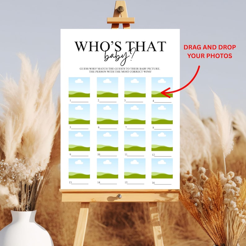 Who's That Baby Shower Game, Guess Who, Baby Shower Photo Game ...
