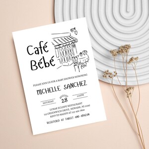 Cafe Bebe Baby Shower Invitation, A Baby is Brewing, Coffee Theme Baby ...