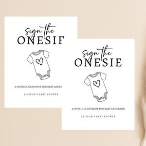 Sign the Onesie Baby Shower Welcome Sign, Baby Shower Onesie Guestbook ...