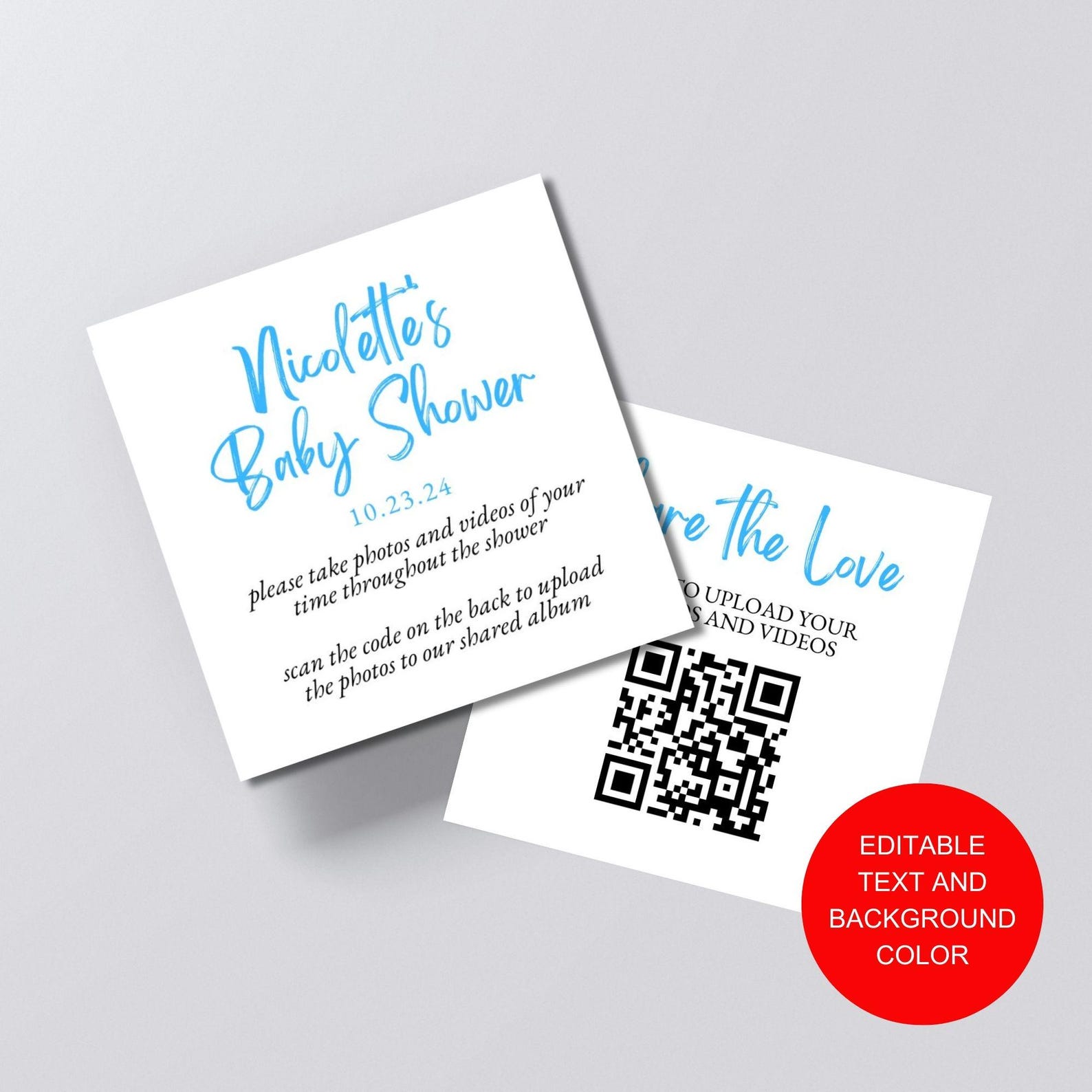 Baby Shower Scan to Upload Photos and Videos Card With QR Code, How to ...