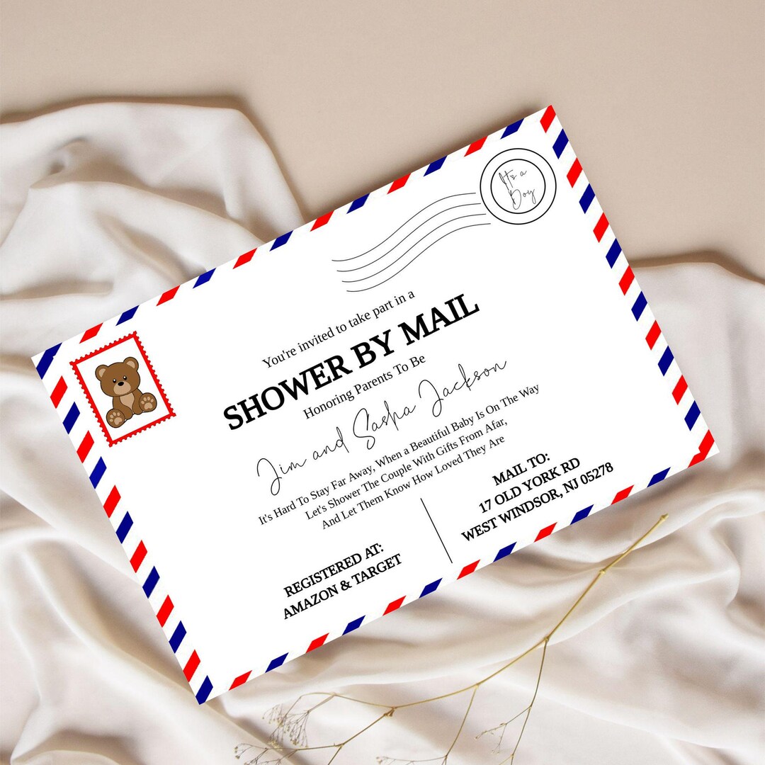 Shower by Mail Baby Shower Invitation, Long Distance Baby Shower, Air ... Shower by Mail Baby Shower Invitation, Long Distance Baby Shower, Air ...
