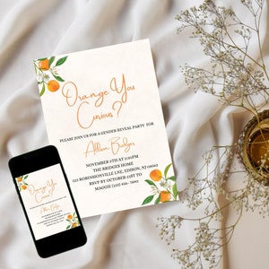 Orange You Curious Gender Reveal Party Invitation What Will the Little ...