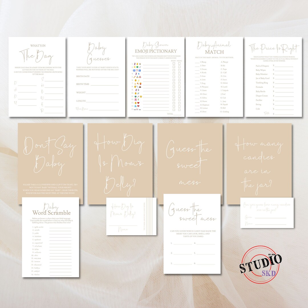 Baby Shower Games Bundle Gender Neutral Games Value Pack - Etsy