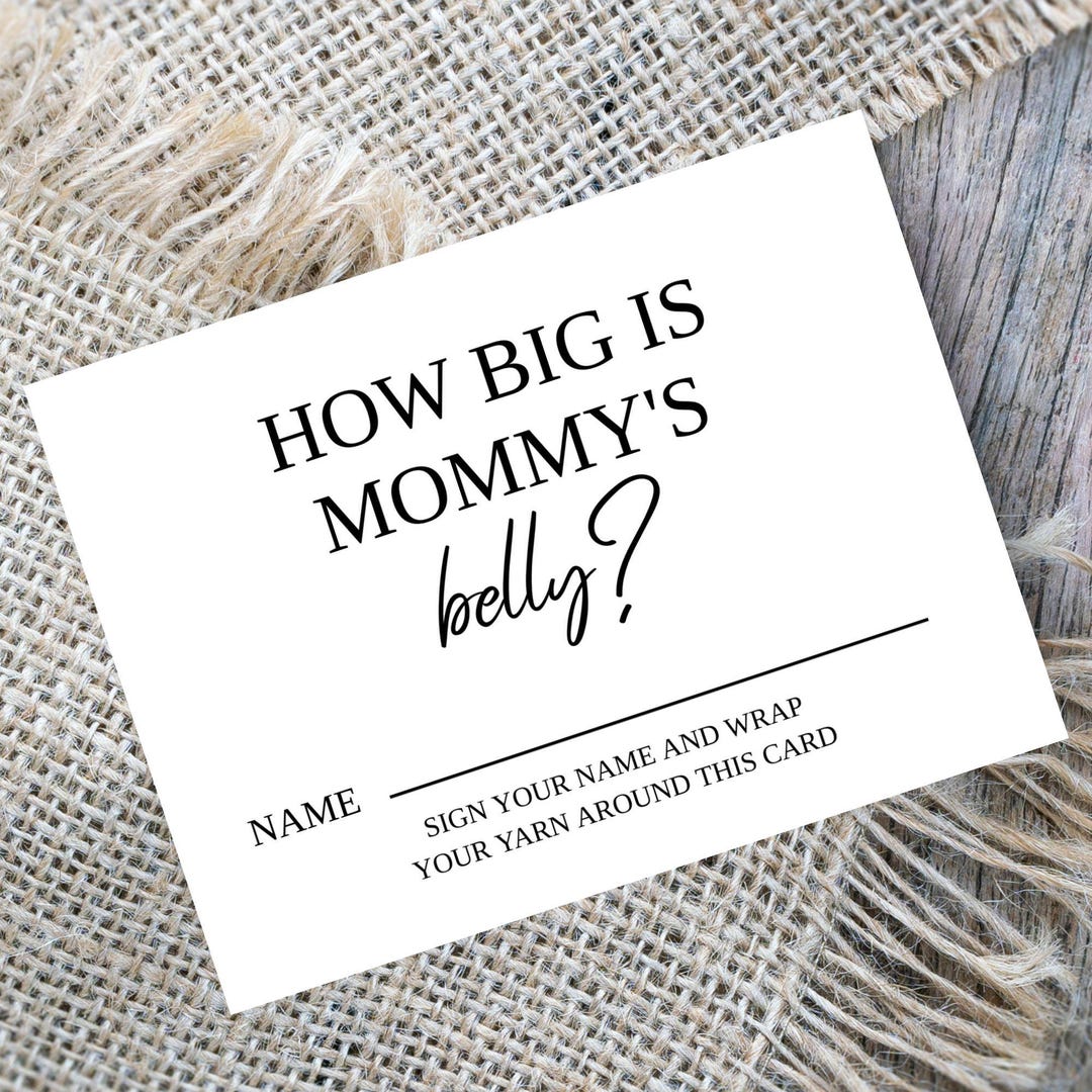 How Big is Mommy's Belly Baby Shower Game, Belly Measurement Game ...